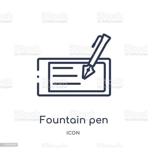 E러닝 및 교육 개요 컬렉션의 선형 만년필 아이콘 얇은 라인 분수 펜 벡터 흰색 배경에 고립입니다 만년필 유행 그림 만년필에 대한 스톡 벡터 아트 및 기타 이미지 Istock