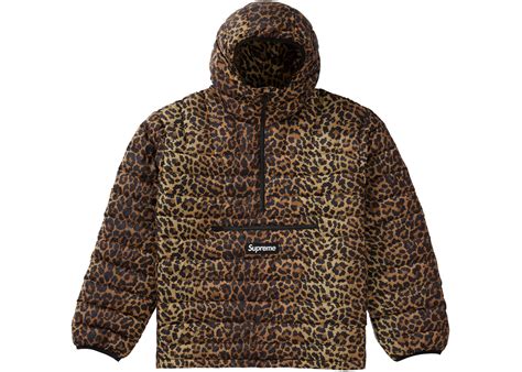 Supreme Supreme Micro Down Half Zip Hooded Pullover Fw21 Leopard