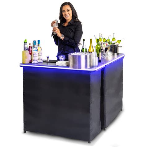 Gopong Double Portable Bar Set Multi Color Led Lights Includes Carrying Case
