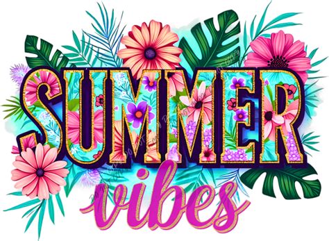 Floral Summer Vibes Dtf Transfer We Print U Press
