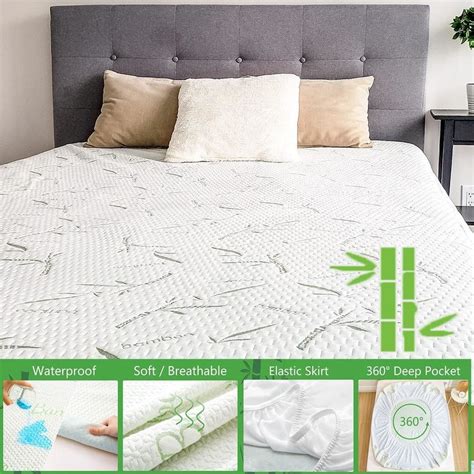 100 Waterproof Bamboo Mattress Protectors Bed Mattress Topper Cover