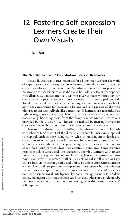 Pdf Creativity And Innovations In Elt Materials Development Looking Beyond The Current