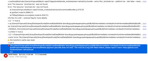 React Native Fails To Archive With Mainjsbundle Does Not Exist · Issue 12166 · Nrwlnx · Github
