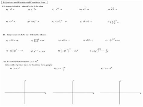 Solving Exponential Equations Worksheet