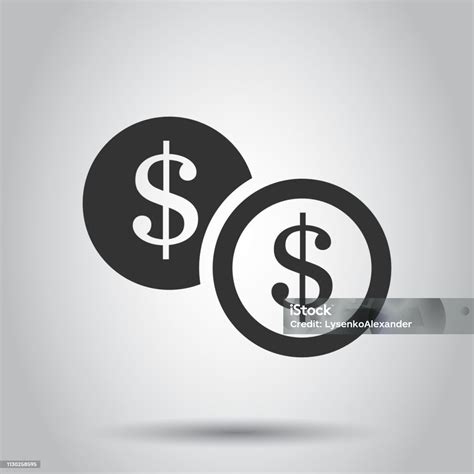 Vetores De Ícone Em Estilo Simples De Pilha De Moedas Ilustração Vetorial Moeda Dólar Sobre