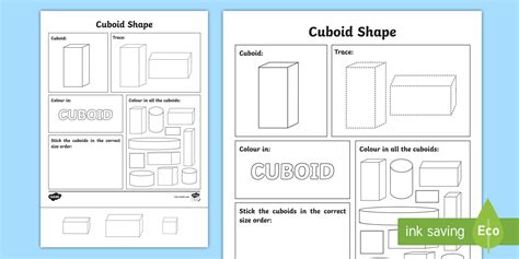 Editable Cuboid Shape Worksheet Teacher Made Twinkl