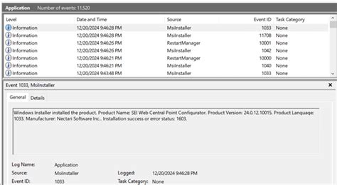 sei web central point configurator cannot install sage enterprise