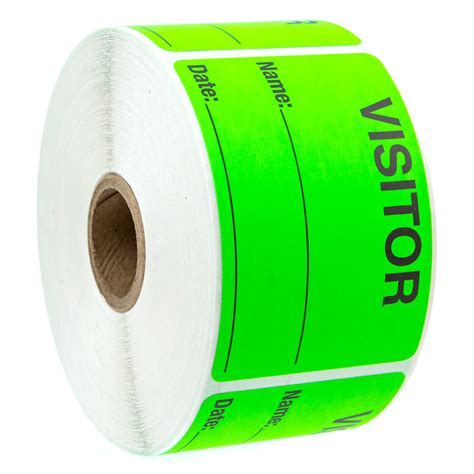 Green Visitor Pass 500 Fluorescent Green Visitor