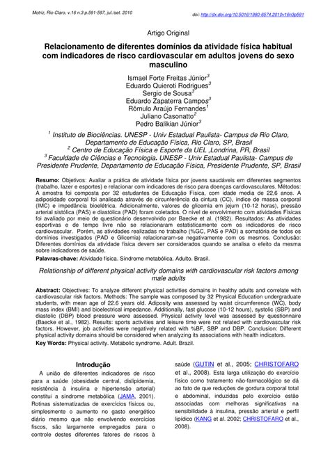 Pdf Relationship Of Different Physical Activity Domains With