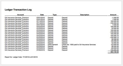 Ledger Transaction Log Sample
