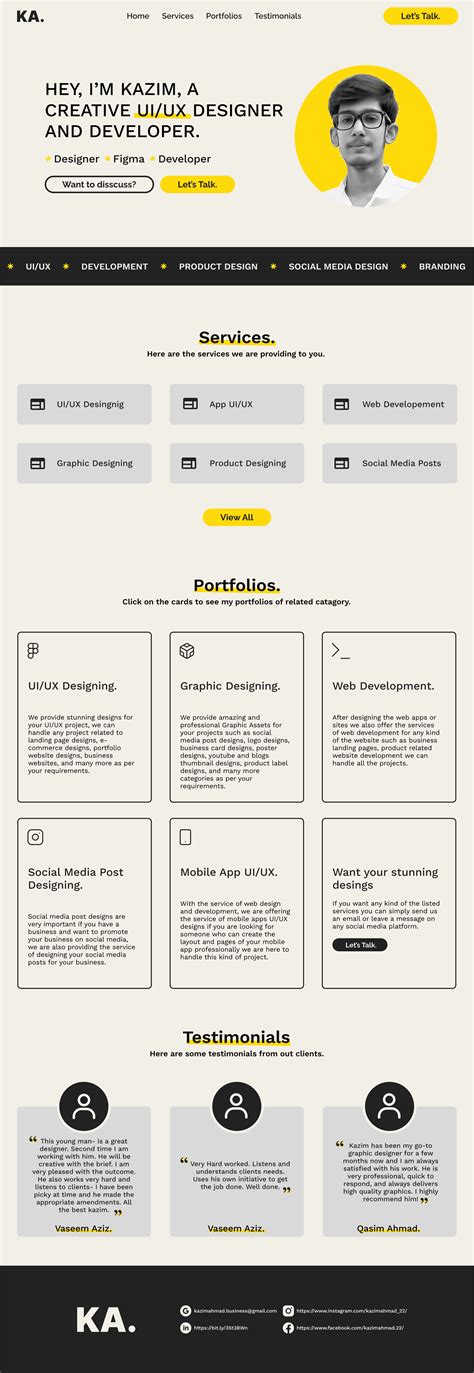 Personal Portfolio Web Design Ui Ux Designing Artofit