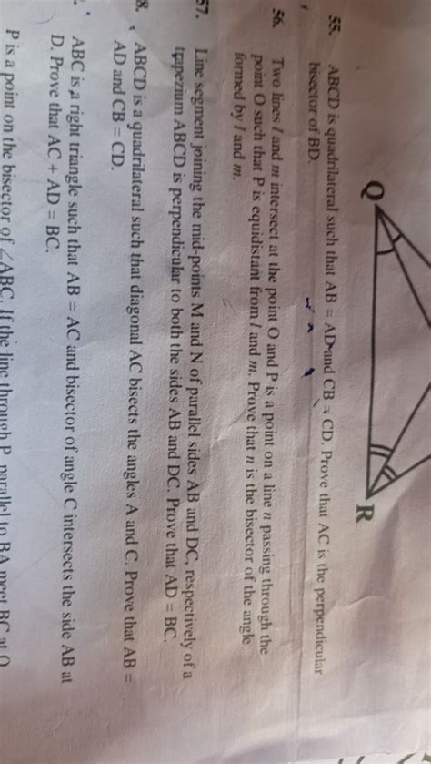 Geometry Proof Questions Abcd Is A Quadrilateral Such That Ab Ad And C