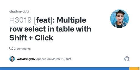 Feat Multiple Row Select In Table With Shift Click · Issue 3019