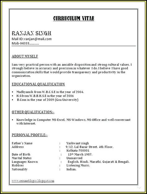 Simple Resume Format Word Resume Resume Examples Moyo5q72zb