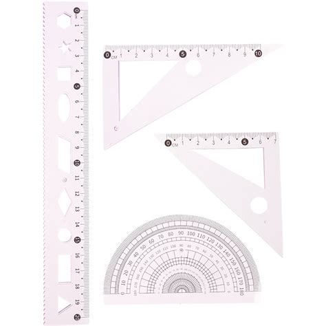 Hemoton 3 Sets Drafting Tool Protractor Centimeters Student Office Pink