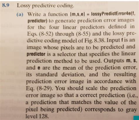 Lossy Predictive Coding A Write A Function Chegg Com