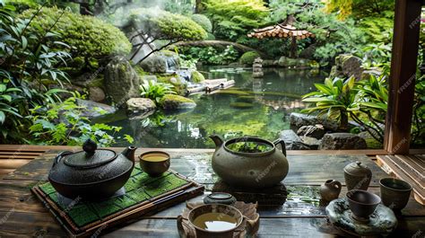 Premium Photo A Beautiful Image Of A Traditional Japanese Tea Garden