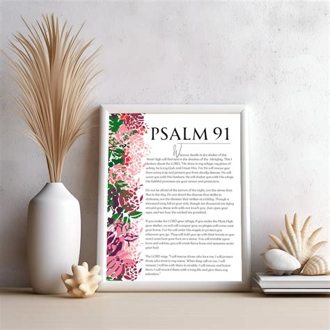 Psalm 91 Gods Protection Christian Wall Art Poster Bible Scripture