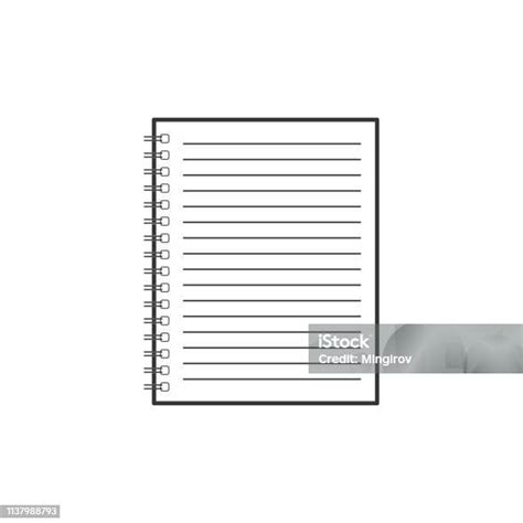 노트북 아이콘 절연 나선형 메모장 아이콘입니다 학교 노트북 쓰기 패드 비즈니스를 위한 다이어리 노트북 커버 디자인 사무용 편지지 항목입니다 평면 디자인입니다 벡터 일러스트