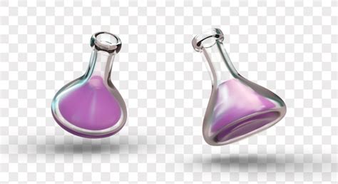 Premium Vector 3d Triangular Round Flask With Narrow Neck Laboratory