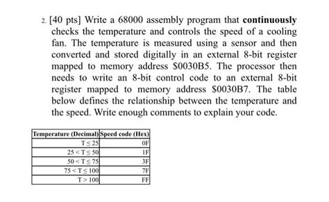 Solved 2 [40 Pts Write A 68000 Assembly Program That