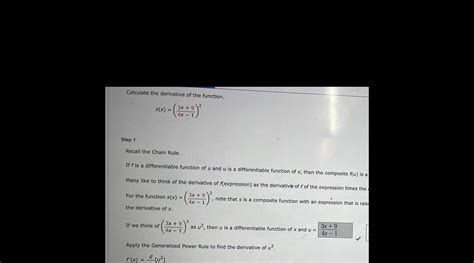 [answered] Calculate The Derivative Of The Function 3x 9 4x 1 S X Step Kunduz