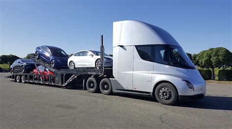 Here Is A Tesla Semi Truck Carrying A Tesla Car Carrier But Why Only