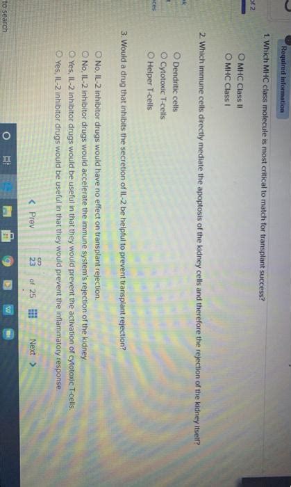 Solved Required Information 1 Which Mhc Class Molecule Is