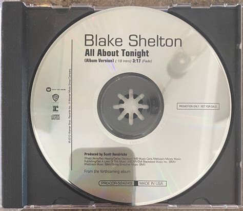 Blake Shelton All About Tonight Cd Single Promo 2010 R19506304