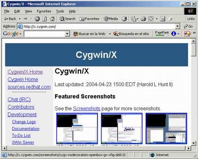 CygWin ejecución de Unix en Windows