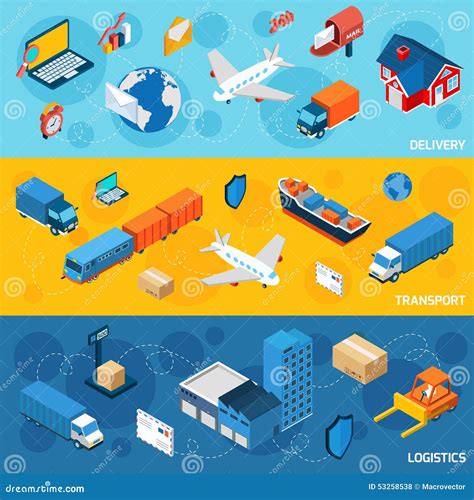 Logistics Banner Set Stock Vector Illustration Of Logistics 53258538
