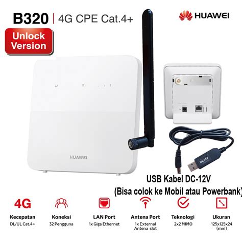 Jual Router Huawei 4G LTE B320 Wireless 4G CPE 5s 300Mbps penerus B312 ...