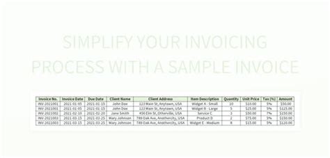 Simplify Your Invoicing Process With A Sample Invoice Excel Template