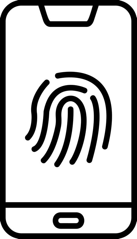Smartphone Fingerprint Icon Vector Art At Vecteezy