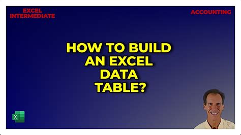 How To Build An Excel Data Table Youtube