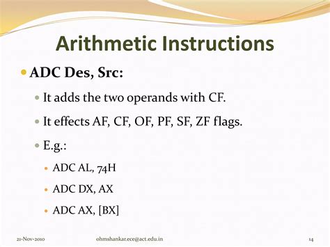 Instruction Set Of 8086 Pptx