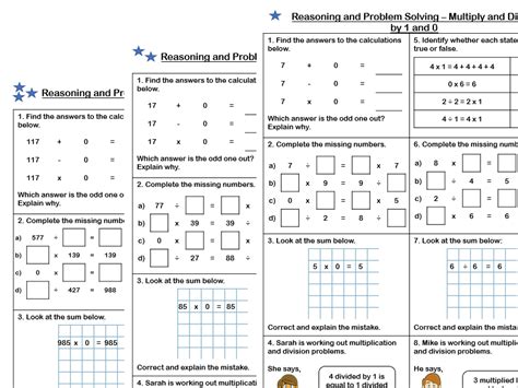 White Rose Maths - Year 4 - Block 4 - Multiply and Divide by 1 and 0 (Problem Solving) White ...