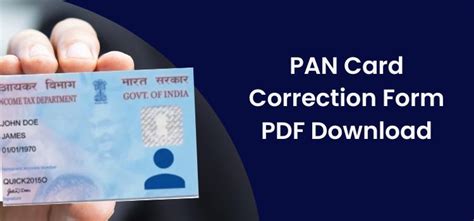 Pan Card Correction Form Pdf Download