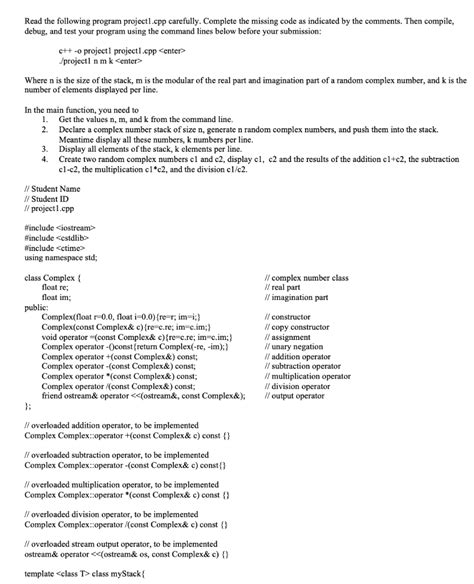 solved read the following program projectl cpp carefully
