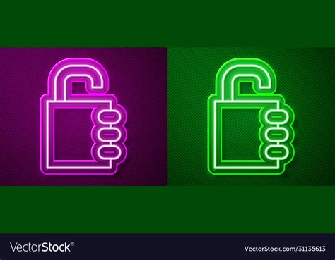 Glowing Neon Line Safe Combination Lock Icon Vector Image