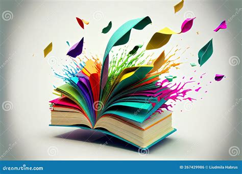 Book With Flying Pages Abstraction Generative Ai Stock Illustration Illustration Of Textbook