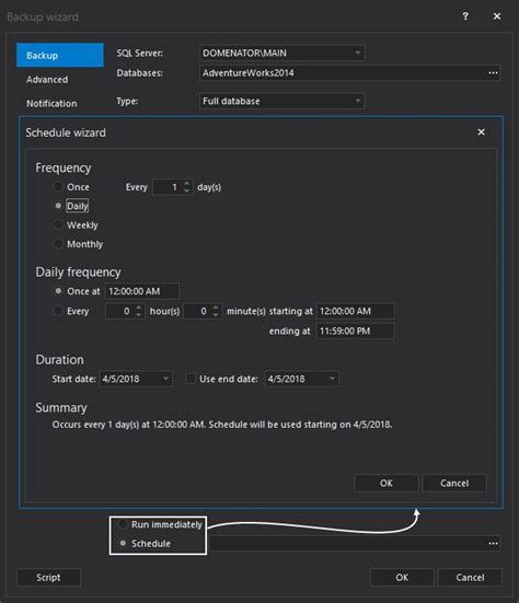 how to create sql server database split backup files