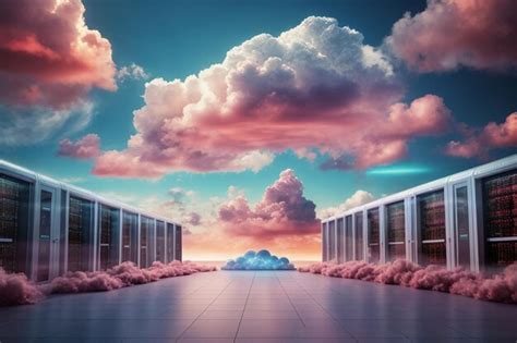 Premium Ai Image Cloud Data Center 3d Rendering