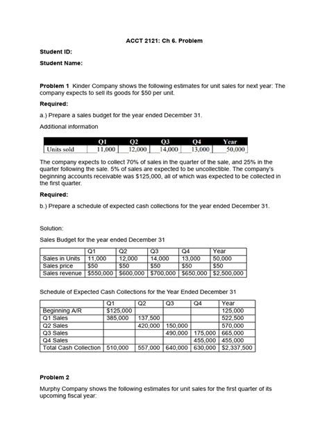 Chapter 6 Problem With Solutions Pdf Pound Mass Expense