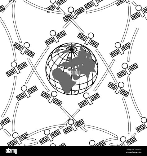 Space Satellites In Eccentric Orbits Around The Earth Seamless
