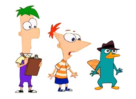 Phineas And Ferb Looking At Agent Perry Render By Mordecaiisback On