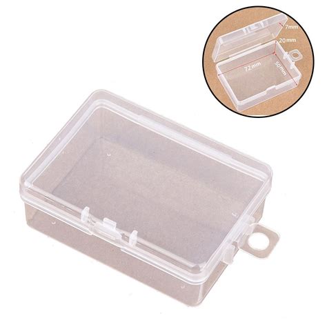 Clear Rectangle Plastic Storage Box For Small Items Crafts And