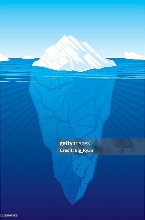 Vector Illustration Of Iceberg Above And Below Water High Res Vector