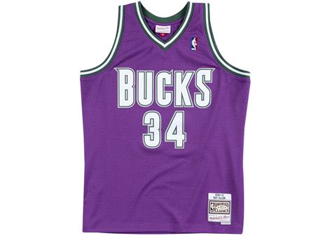 Mitchell And Ness Milwaukee Bucks Road 2000 01 Ray Allen Swingman Jersey