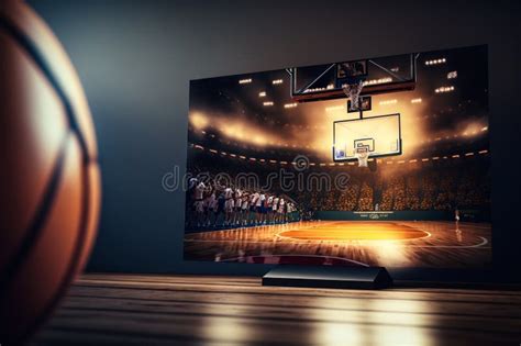 Basketball Ball Image With Brightly Beautiful Creative Texture Realistic Single Design Stock